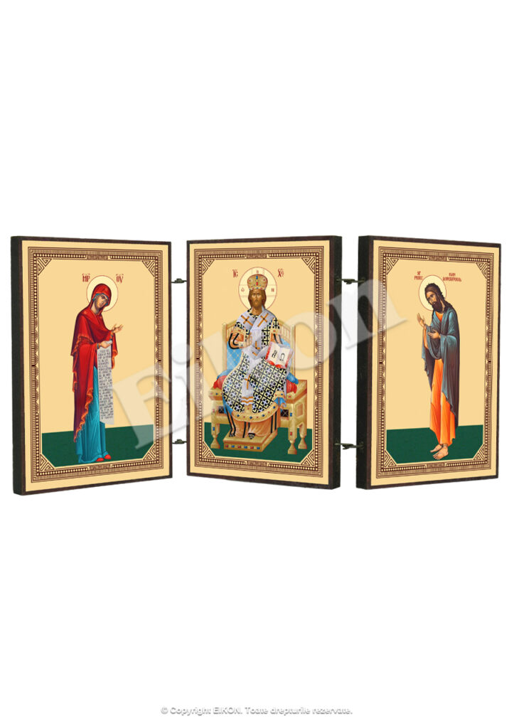 Triptic MDF - Maica Domnului, Iisus Hristos și Ioan Botezătorul - EIKON