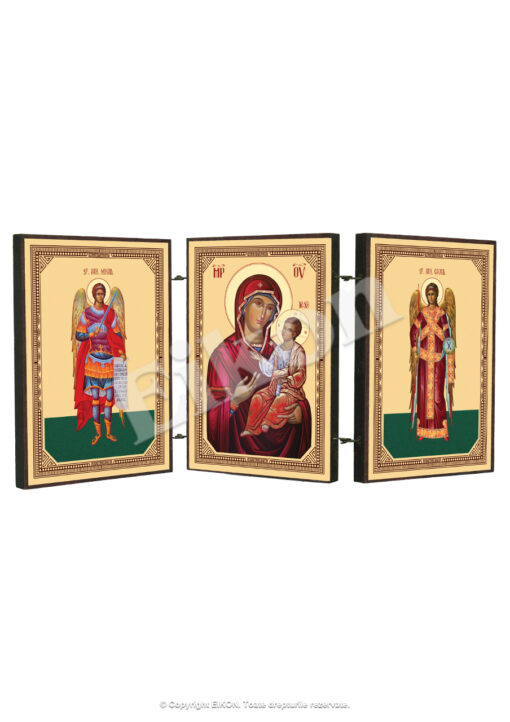 Triptic MDF – Maica Domnului Călăuzitoarea și Sf. Arhangheli - EIKON